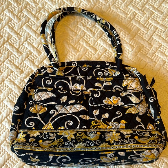 Vera Bradley | Bags | Vera Bradley Yellow Bird Pattern Bowler Bag ...